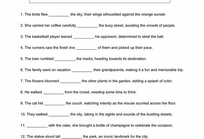 Prepositions Worksheet – M-C2PRE001 / ESL EFL Classroom material ...